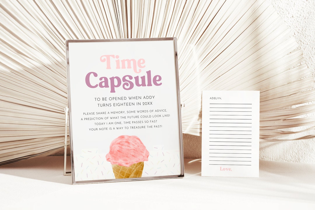 Ice Cream Time Capsule Template, Ice Cream Birthday Party, Ice Cream ...