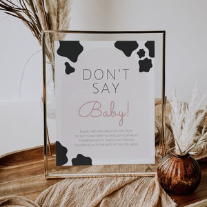 Cow Print Baby Shower Sign Bundle, Cow Baby Theme, Baby Shower Signs ...