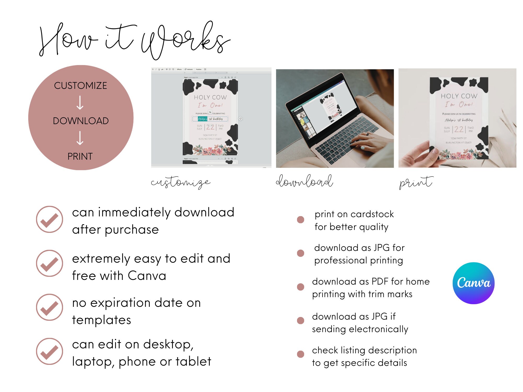 Editable Cow Print Welcome Sign Cow Print Baby Shower Poster - Etsy