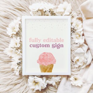 Ice Cream Birthday Editable Sign Template, Here's the Scoop, Printable ...