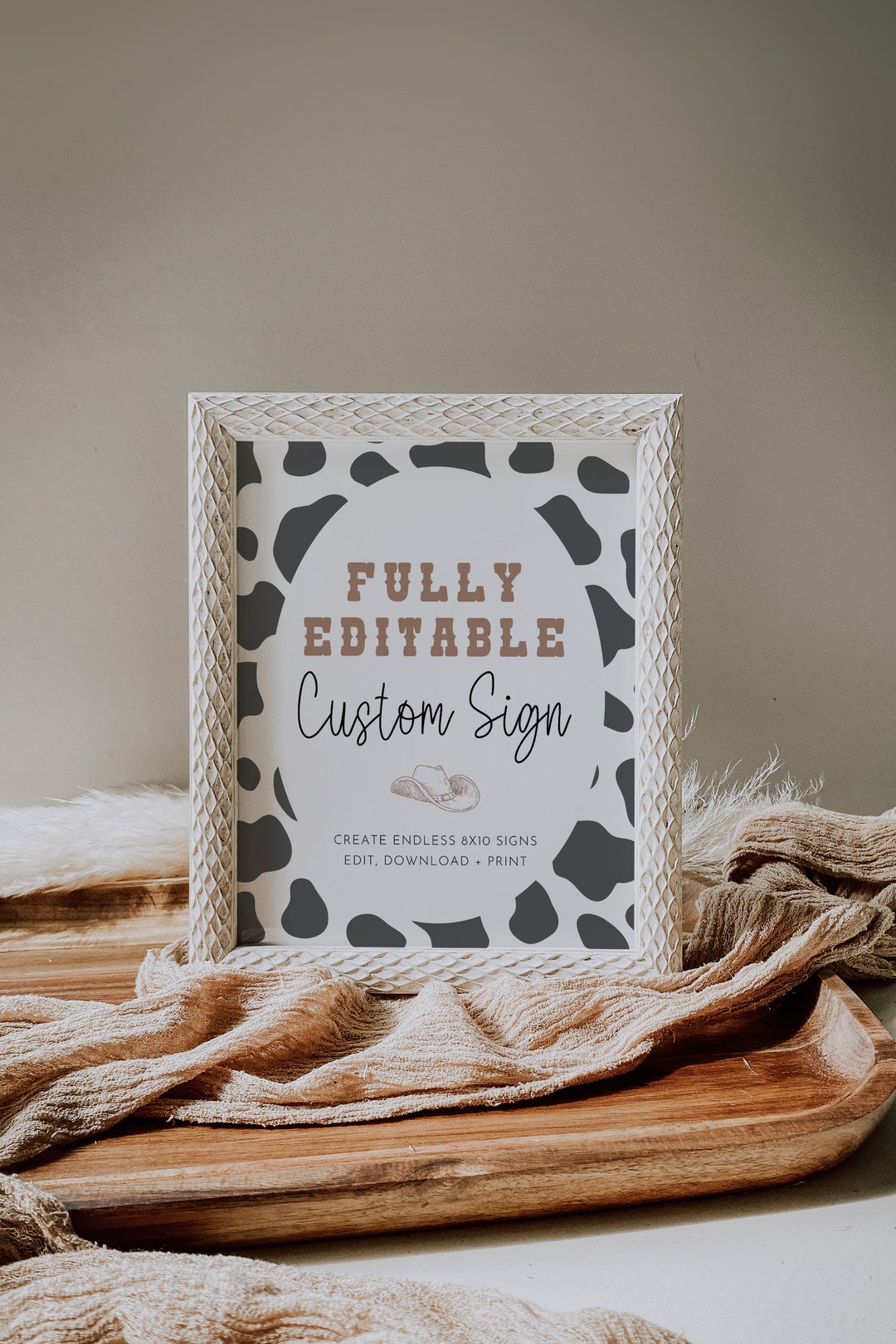 Editable 1st Rodeo Birthday Sign Template, Our Little Cowboy is One ...