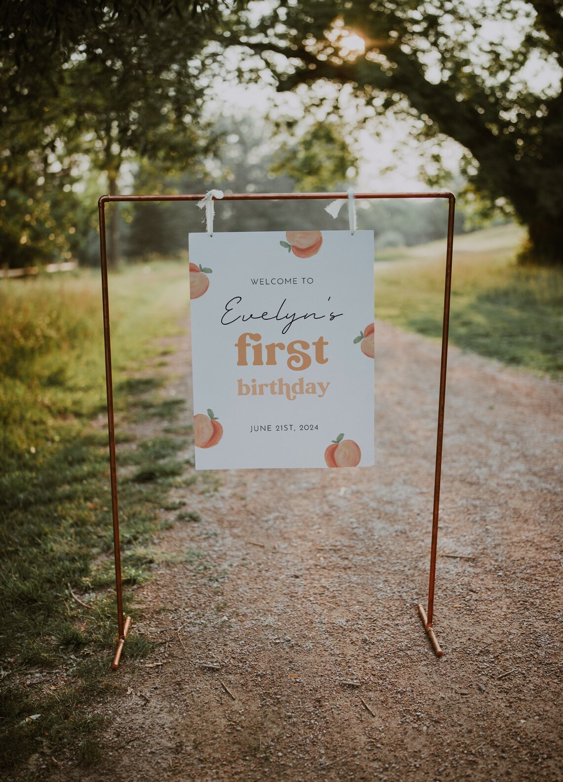 One Sweet Peach Welcome Sign, Peach Birthday Sign, Girls First Birthday ...