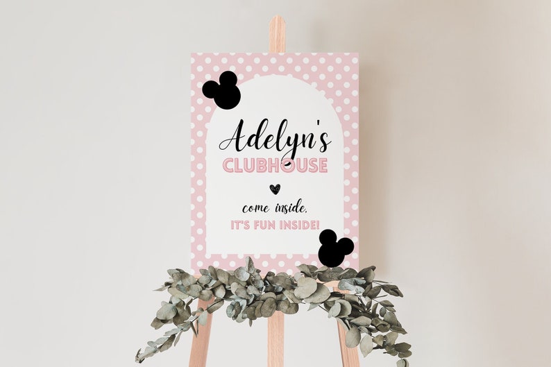 Minnie Mouse Pink Welcome Sign Minnie Mouse Pink Welcome - Etsy