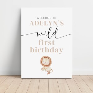 Wild One Welcome Sign, First Birthday Safari Animals, Wild One Birthday ...