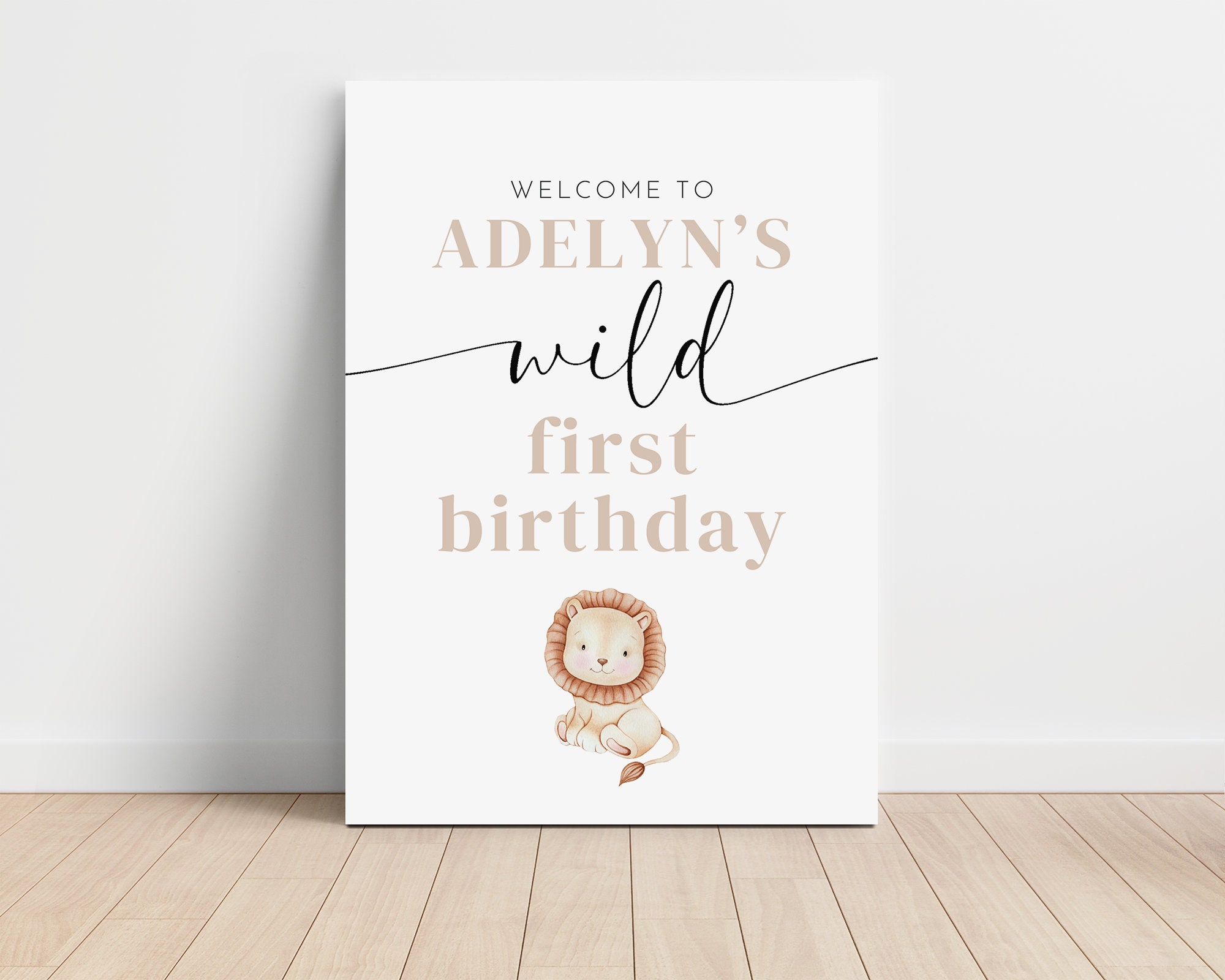 Wild One Welcome Sign, First Birthday Safari Animals, Wild One Birthday ...