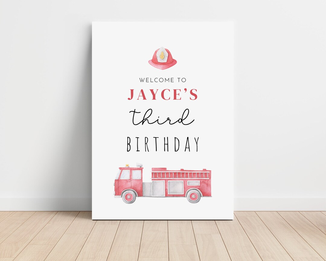Fire Truck Welcome Sign Template, Fire Truck Welcome Poster, Fire Truck ...
