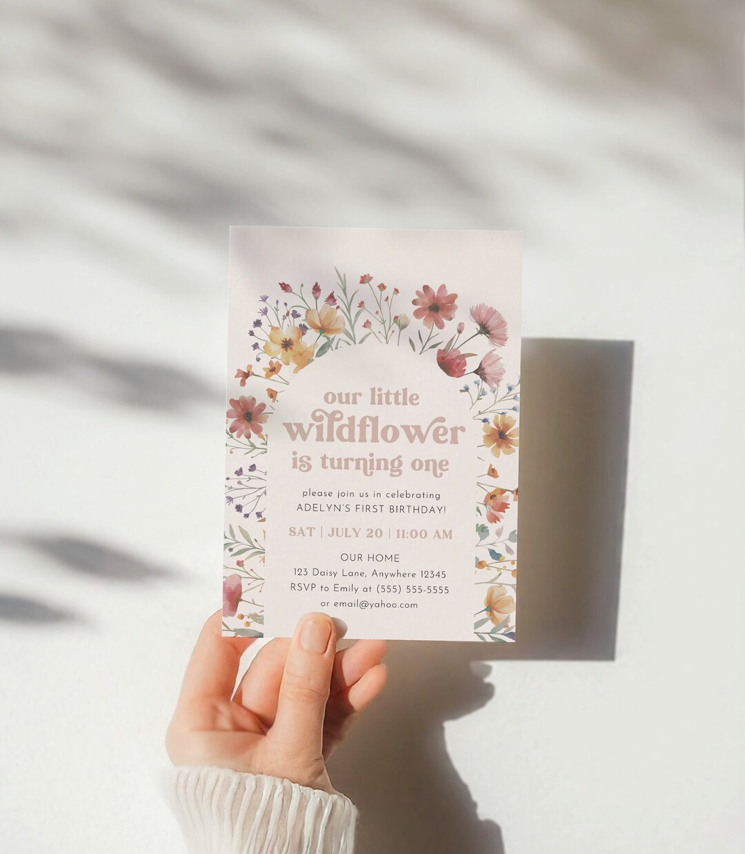 Editable Wildflower Birthday Invitation, Little Wildflower Birthday ...