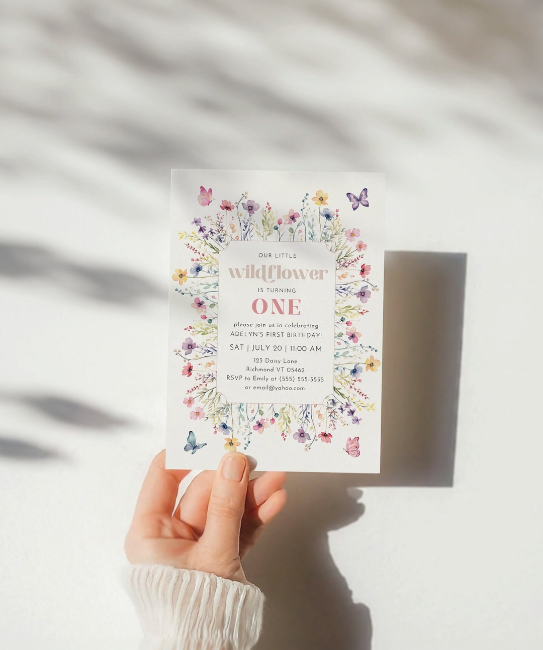 Editable Wildflower Birthday Invitation, Little Wildflower Birthday ...