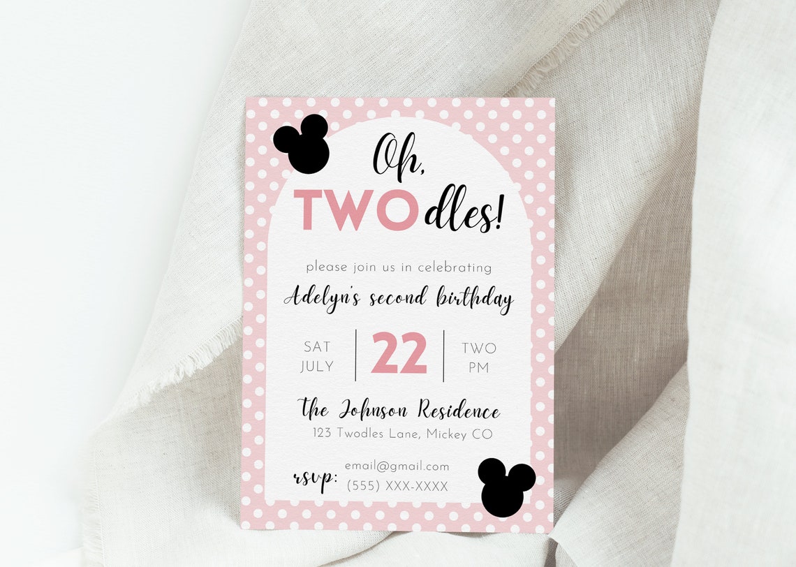 Minnie Mouse Invitation Minnie Mouse 2nd Birthday Invitation - Etsy