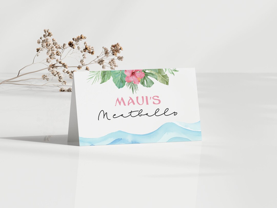 Moana Birthday Food Tents, Editable Moana Birthday Food Tent Cards ...