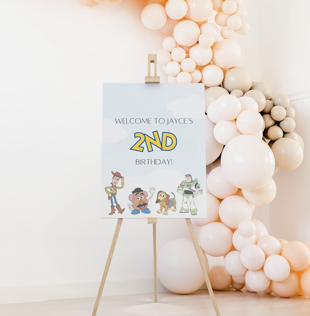 Toy Story Welcome Sign Toy Story Birthday Party Digital Sign - Etsy