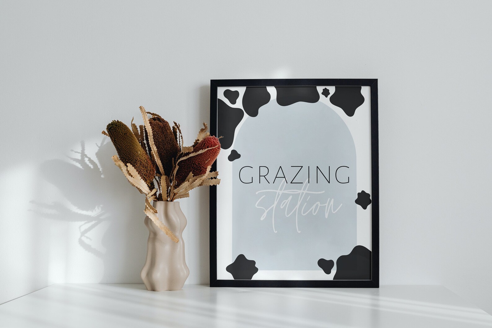 Grazing Station Cow Print Sign Boy Birthday Farm Theme - Etsy
