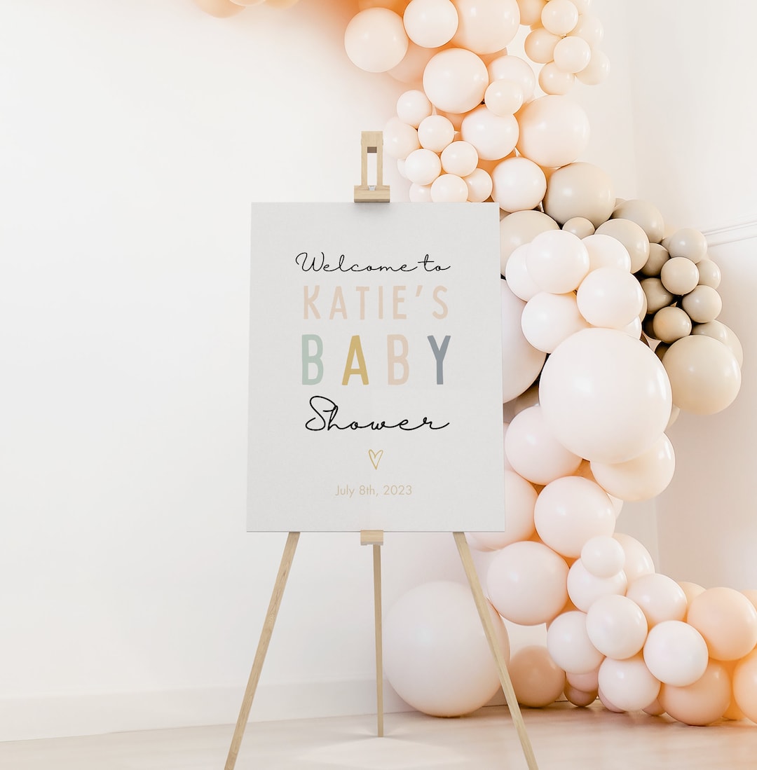 Boho Baby Shower Welcome Sign, Neutral Shower Welcome Sign, Neutral ...