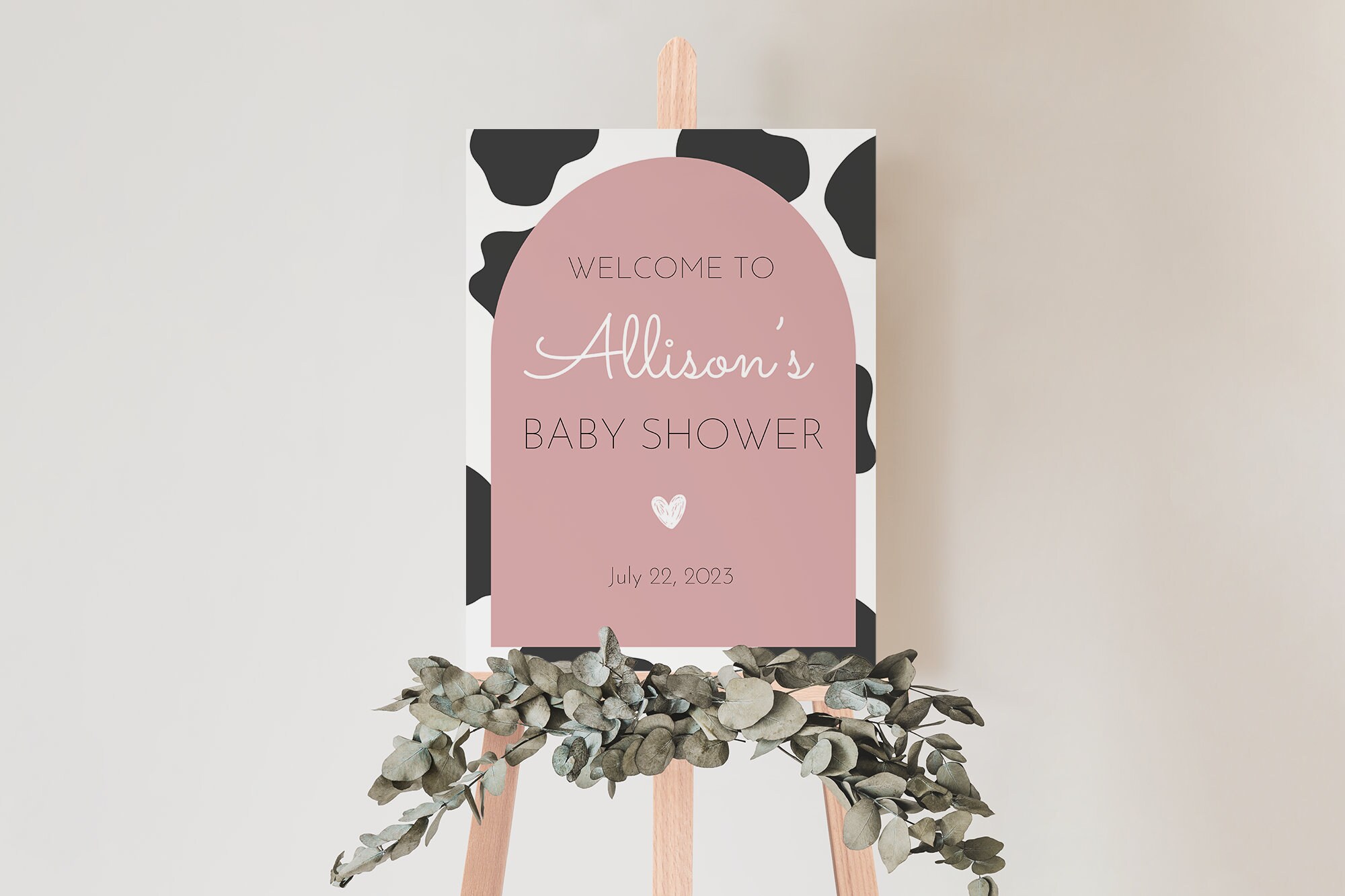 Editable Cow Print Welcome Sign Cow Print Baby Shower Poster - Etsy