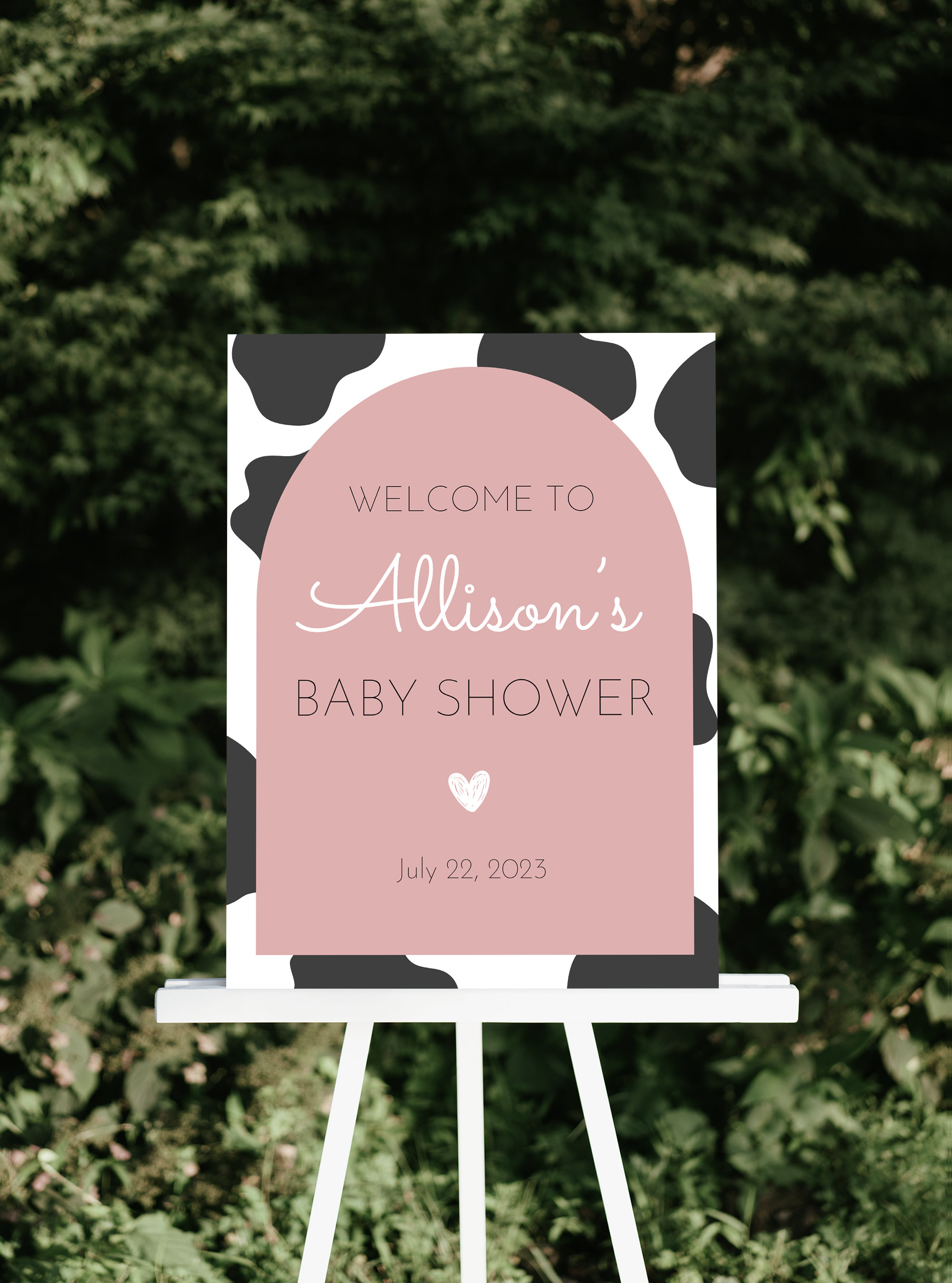 Editable Cow Print Welcome Sign Cow Print Baby Shower Poster - Etsy