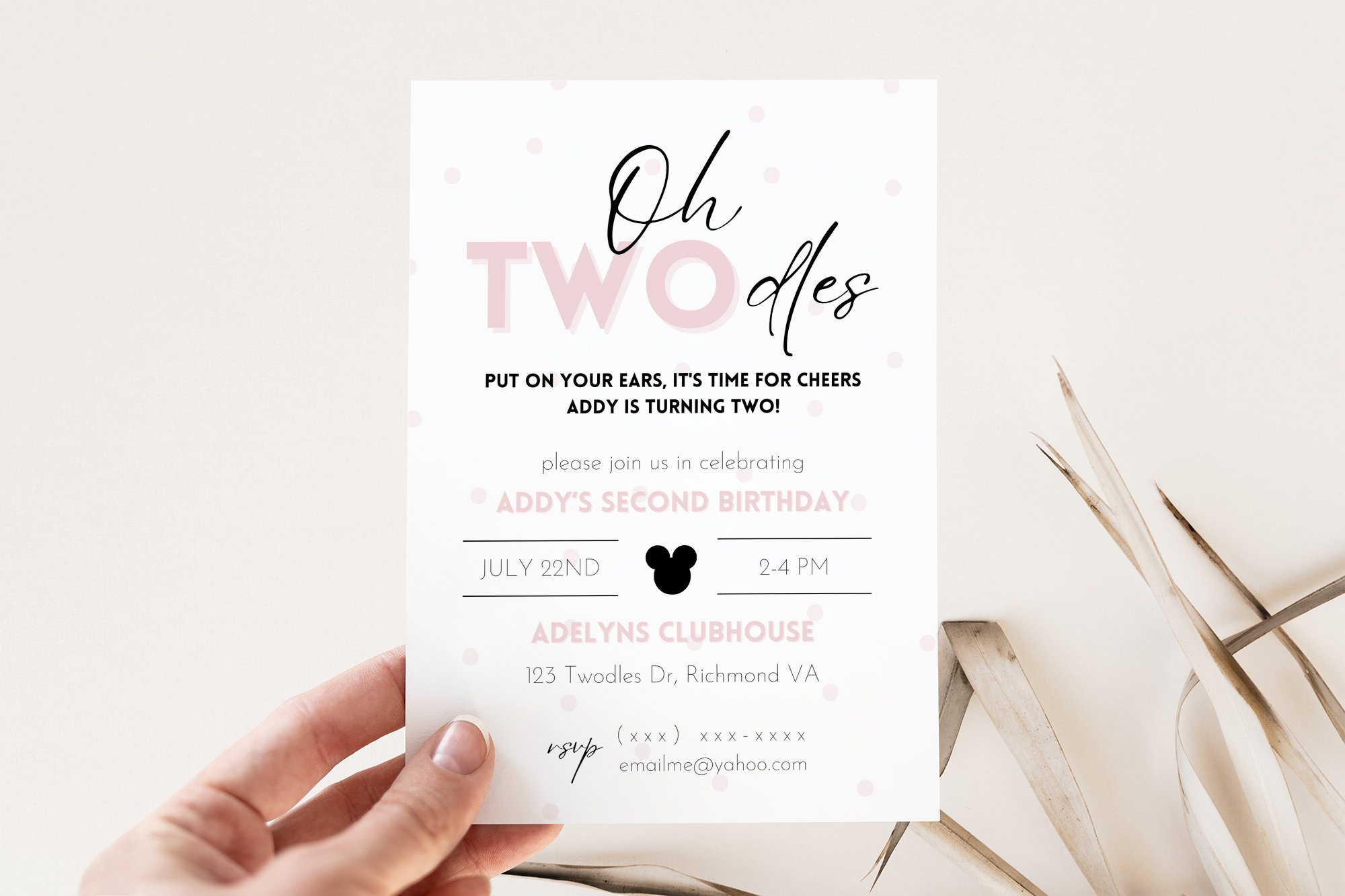 Minnie Mouse Invitation Minnie Mouse 2nd Birthday Invitation - Etsy