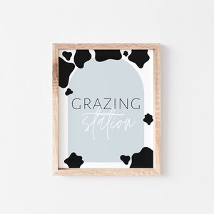 Grazing Station Cow Print Sign, Boy Birthday, Farm Theme Birthday ...