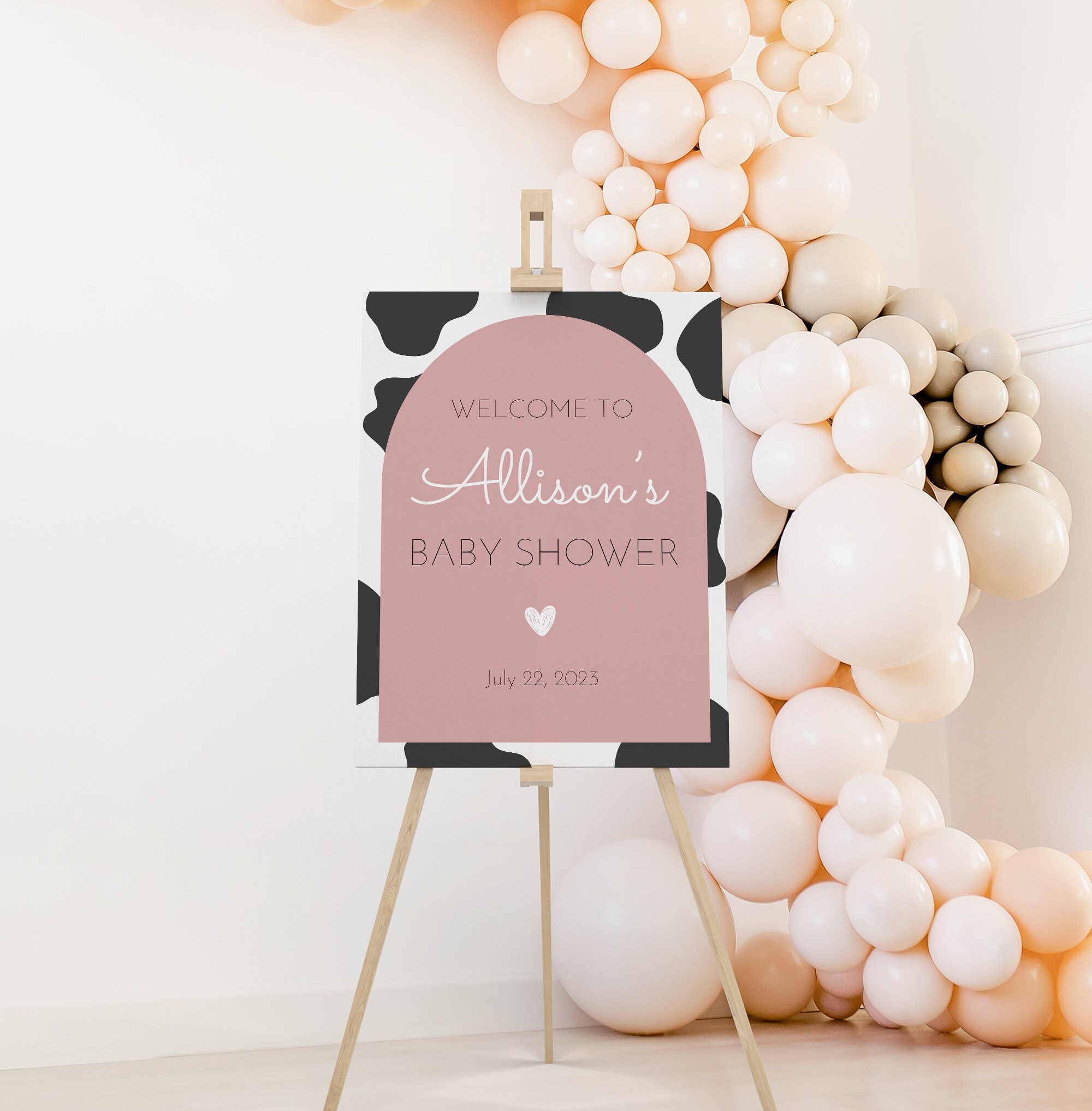 Editable Cow Print Welcome Sign Cow Print Baby Shower Poster - Etsy