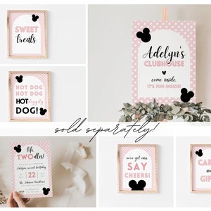 Minnie Favor Tag Thank You Tag, Minnie Mouse Pink Favor Tag, Birthday ...