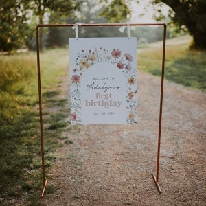 Editable Wildflower Welcome Sign, Little Wildflower Birthday Sign, Boho ...