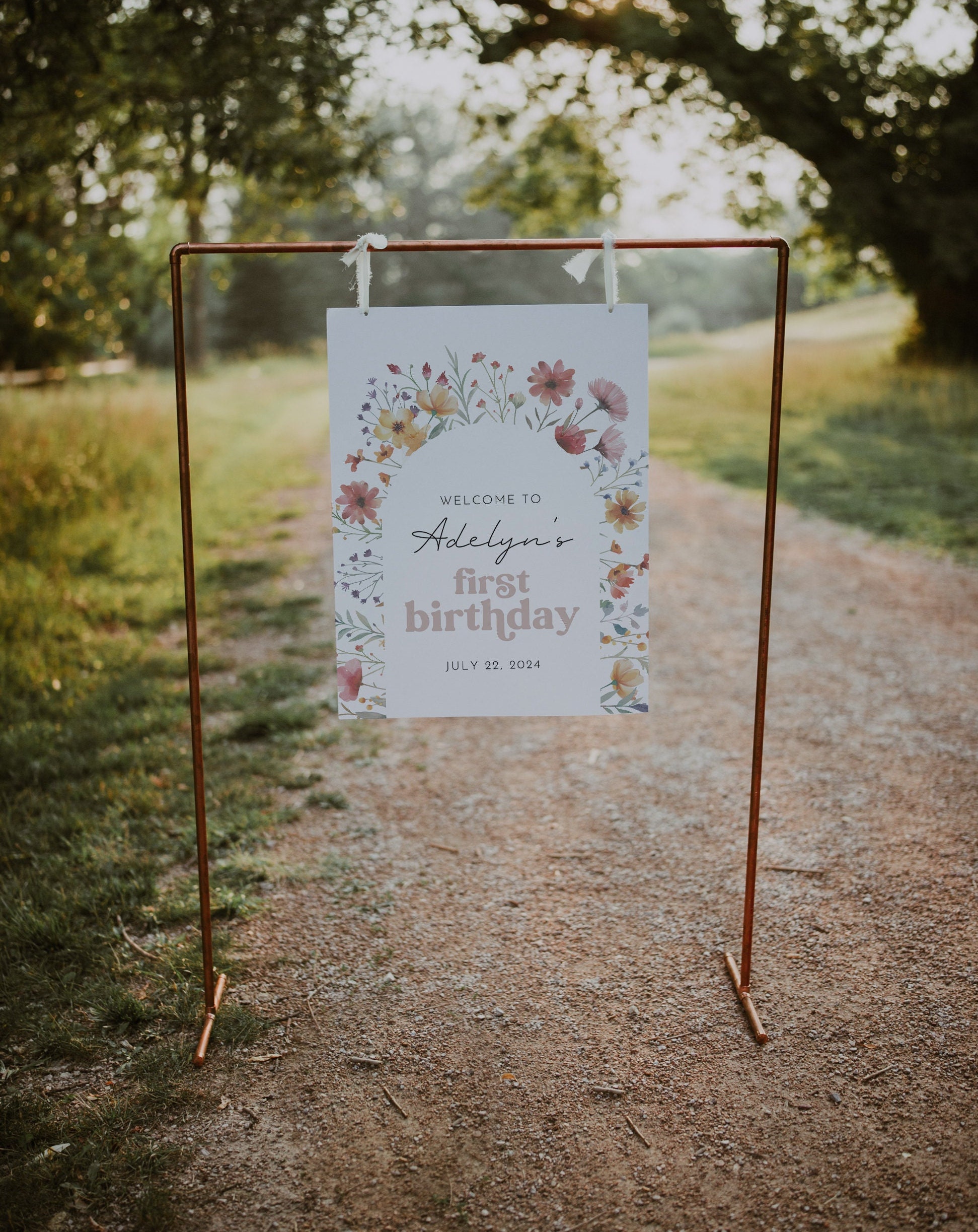 Editable Wildflower Welcome Sign, Little Wildflower Birthday Sign, Boho ...