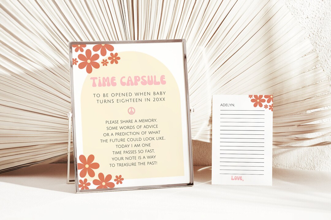 Retro Groovy One Time Capsule and Matching Note Cards, Hippie Van ...