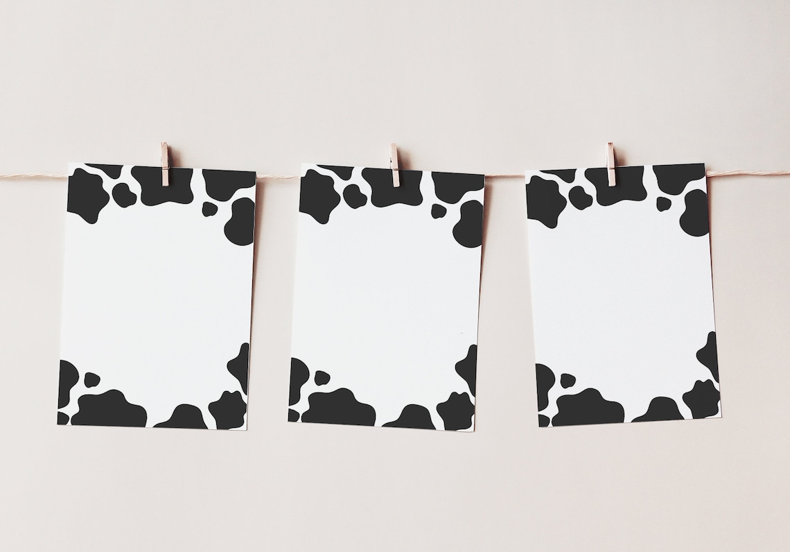 CUSTOM 5x7 Cow Print Border Cards Blank Cow Print Cards - Etsy