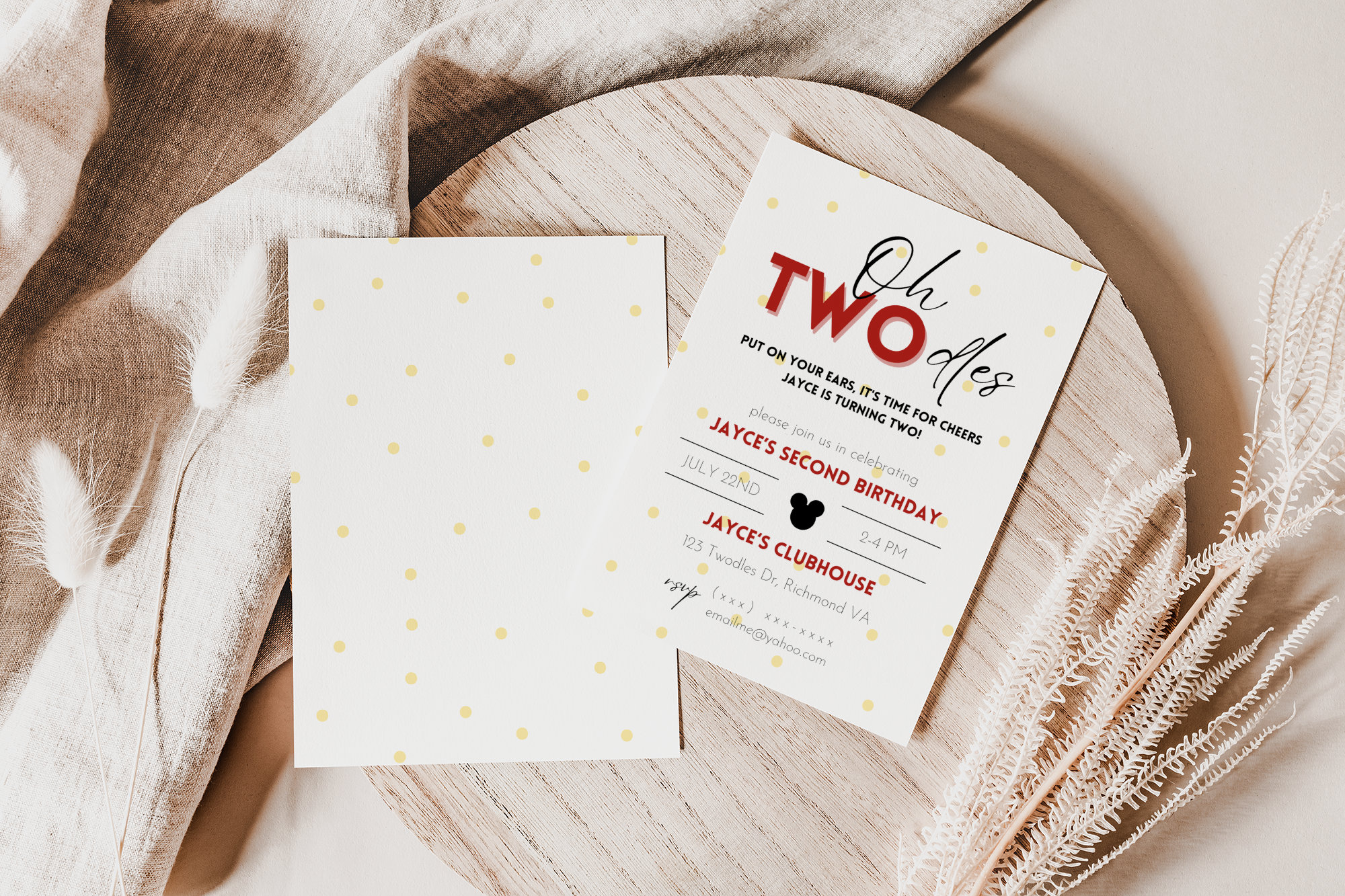 Mickey Mouse Invitation Mickey Mouse 2nd Birthday Invitation - Etsy