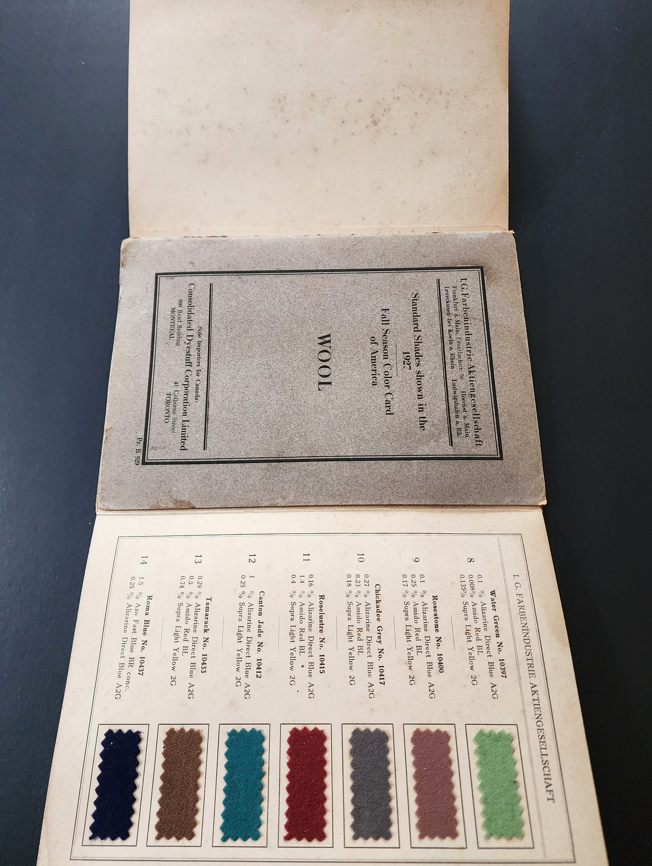 1927. Color Chart. Fabric Samples Catalog. Early 19th Century - Etsy
