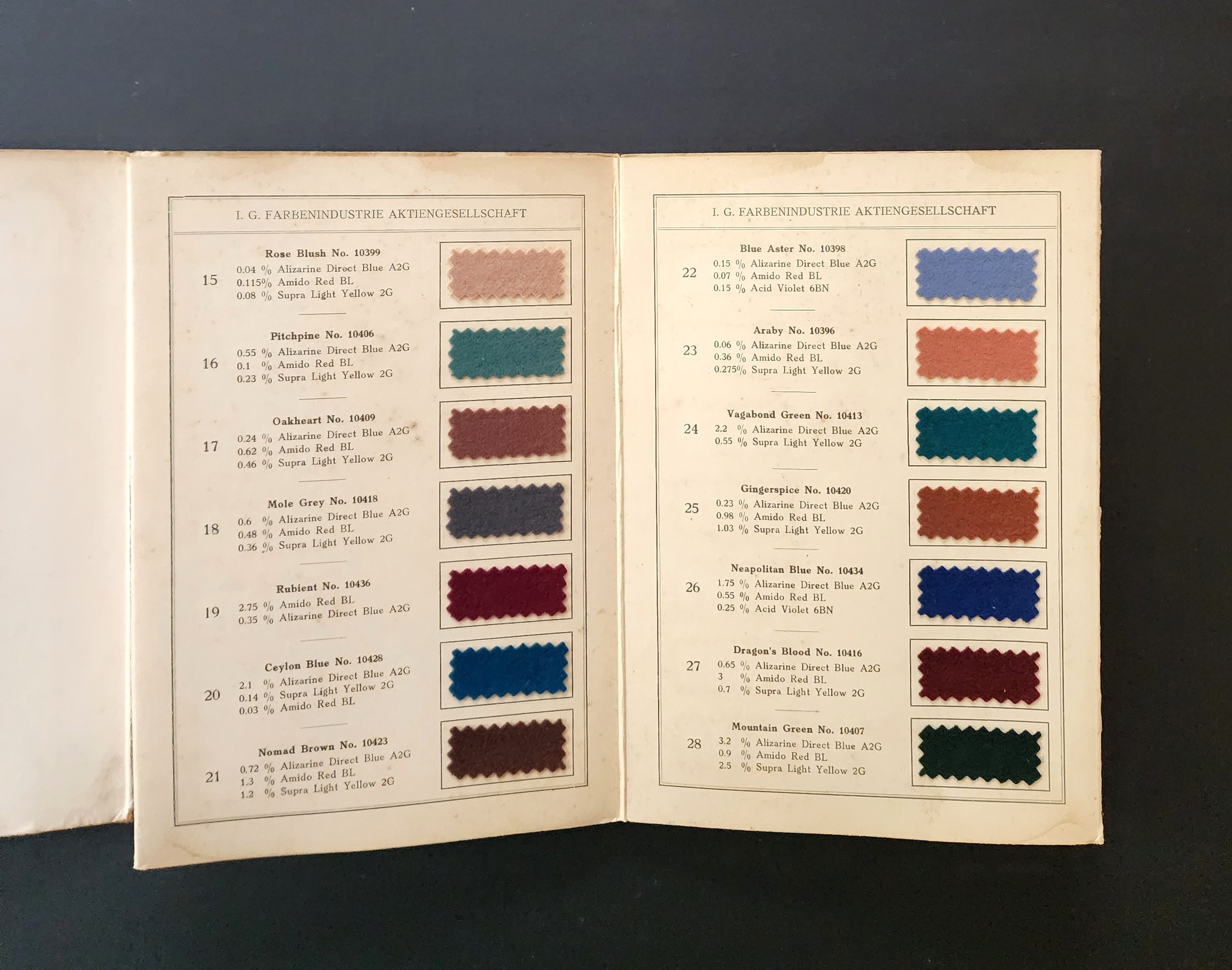 1927. Color Chart. Fabric Samples Catalog. Early 19th Century - Etsy