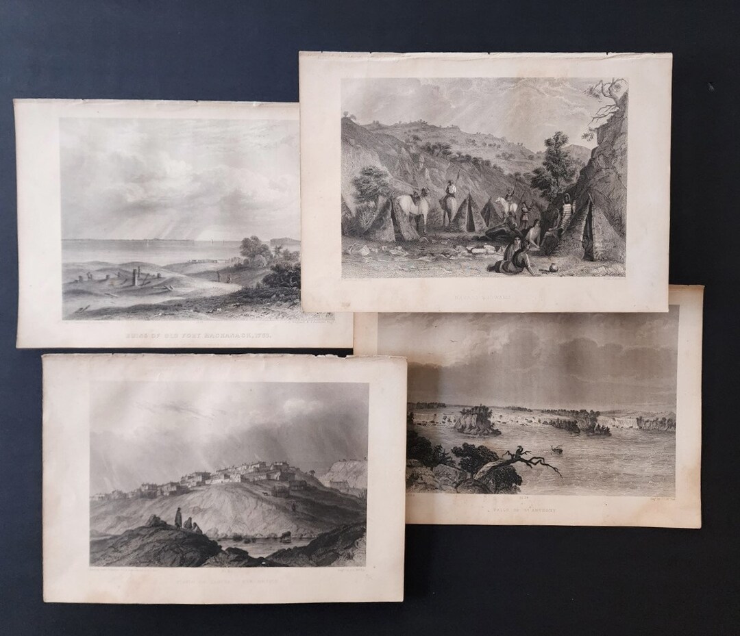 Antique Engraving Native Peoples of America. Original 1847. Art ...