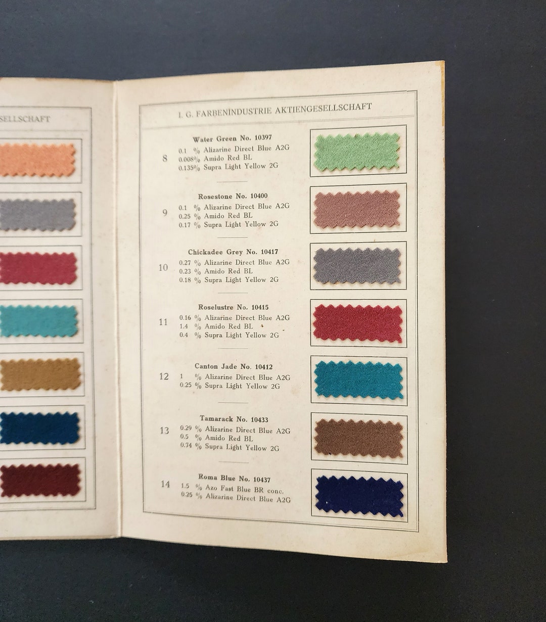1927. Color Chart. Fabric Samples Catalog. Early 19th Century - Etsy
