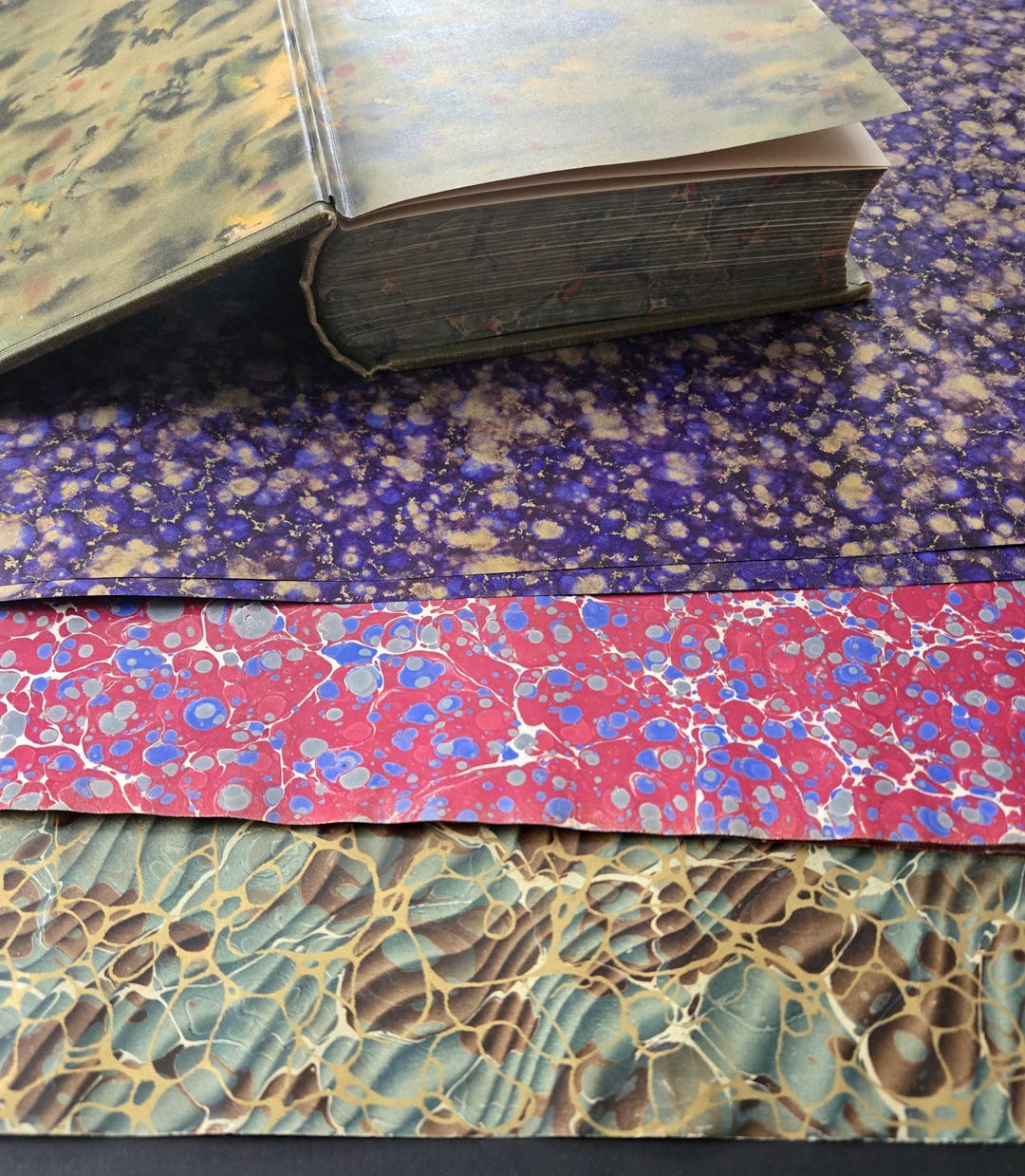 Antique Handmade Marbled Paper 19th C. 25‘’ X 19‘’. Perfect for ...