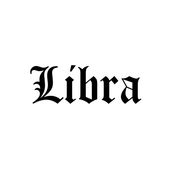 Zodiac Libra Gothic Font Digital Embroidery File - Etsy