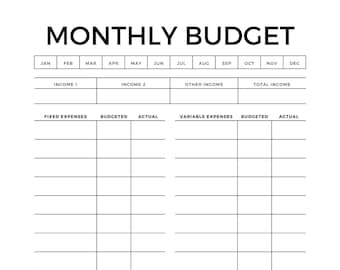 Easy and Simple Monthly Budget Planner - Etsy