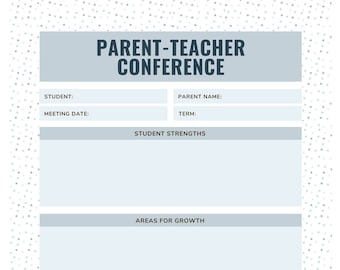 Parent Teacher Conference Template - Etsy