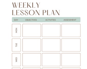 Printable Teacher Lesson Plan: Pastel Subject Template (PDF Download ...
