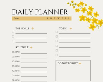 Cute Daily Planner and Task Tracker - Etsy