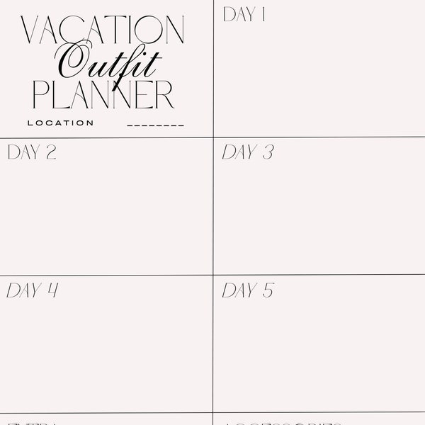 Vacation Outfit Planner - Etsy
