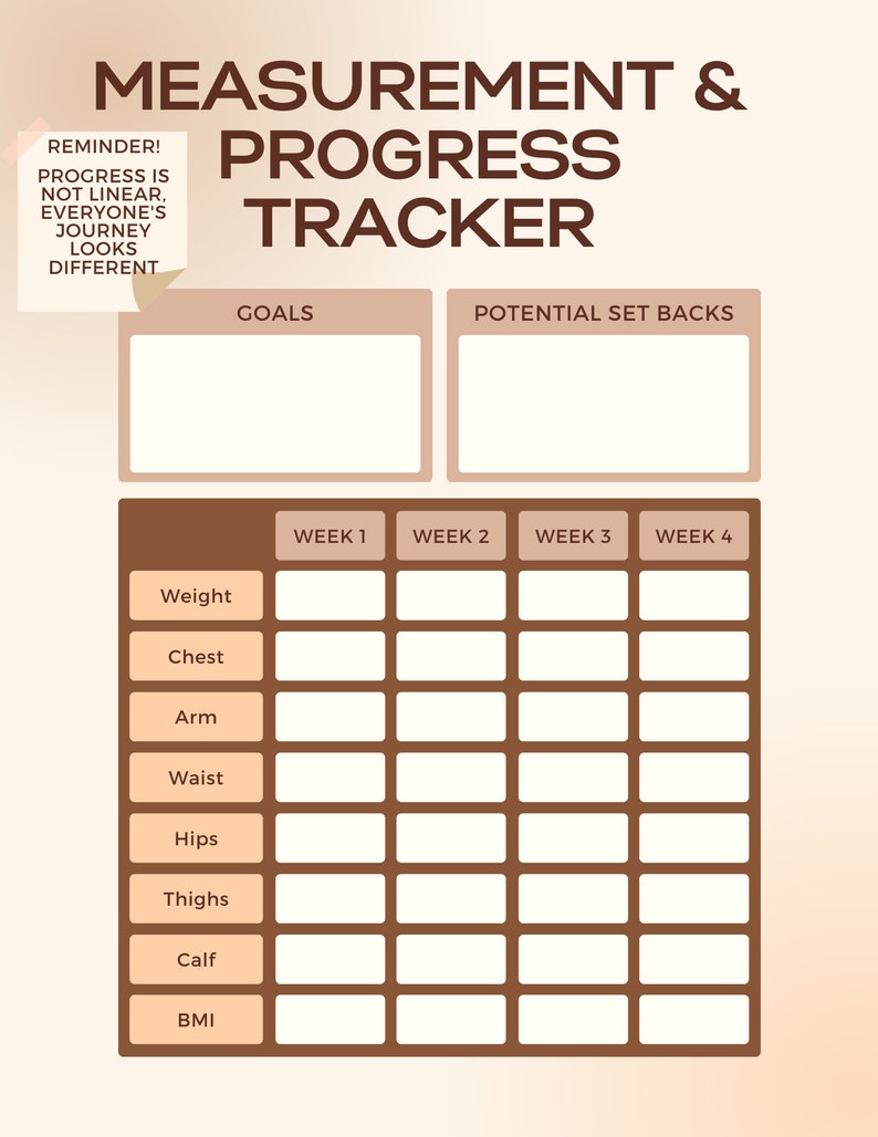 Printable Fitness Tracker - Etsy