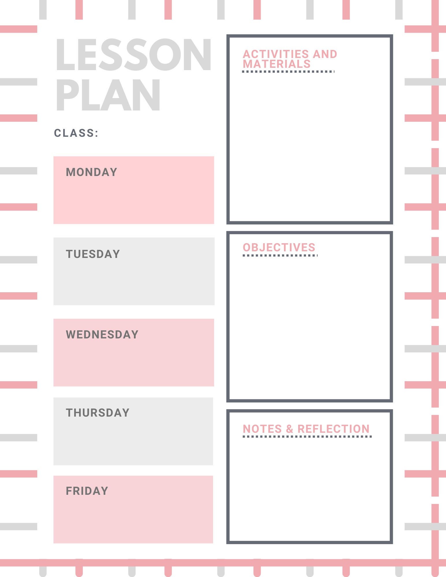 Printable Lesson Plan Teachers Planner - Etsy