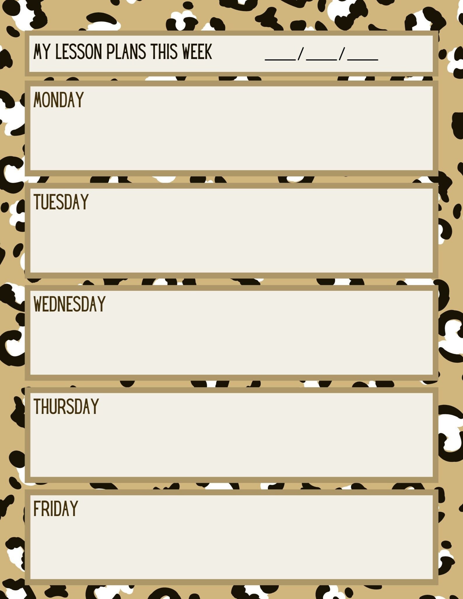 Cheetah Print Lesson Plan for Teachers - Etsy