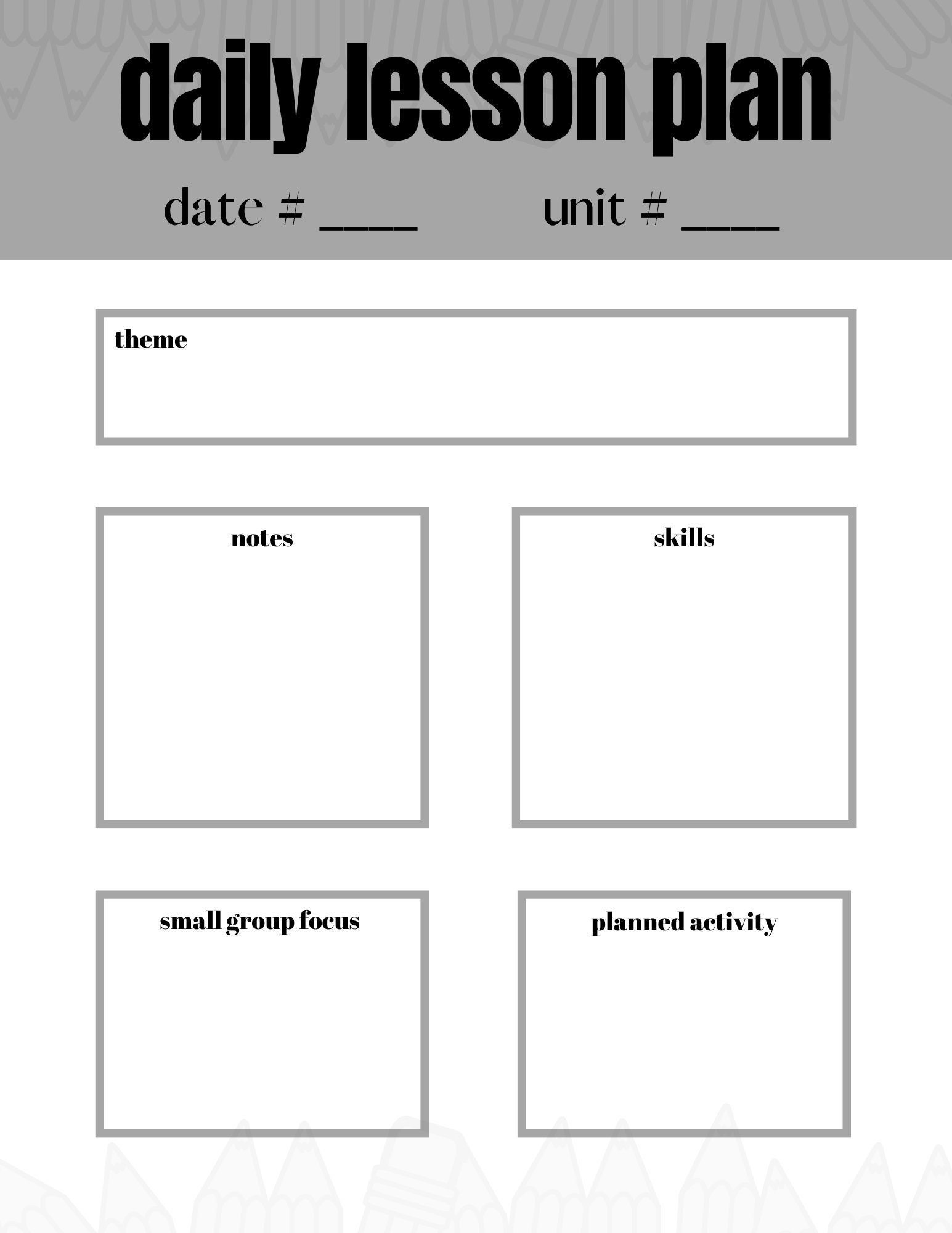 Daily Lesson Plan Template for Educaters - Etsy