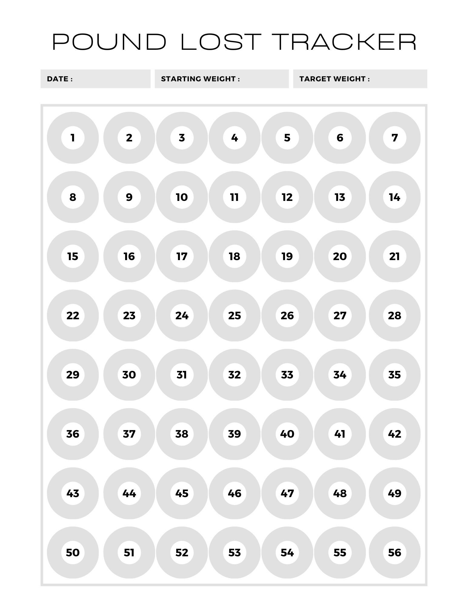Easy Weight Loss Tracker - Etsy