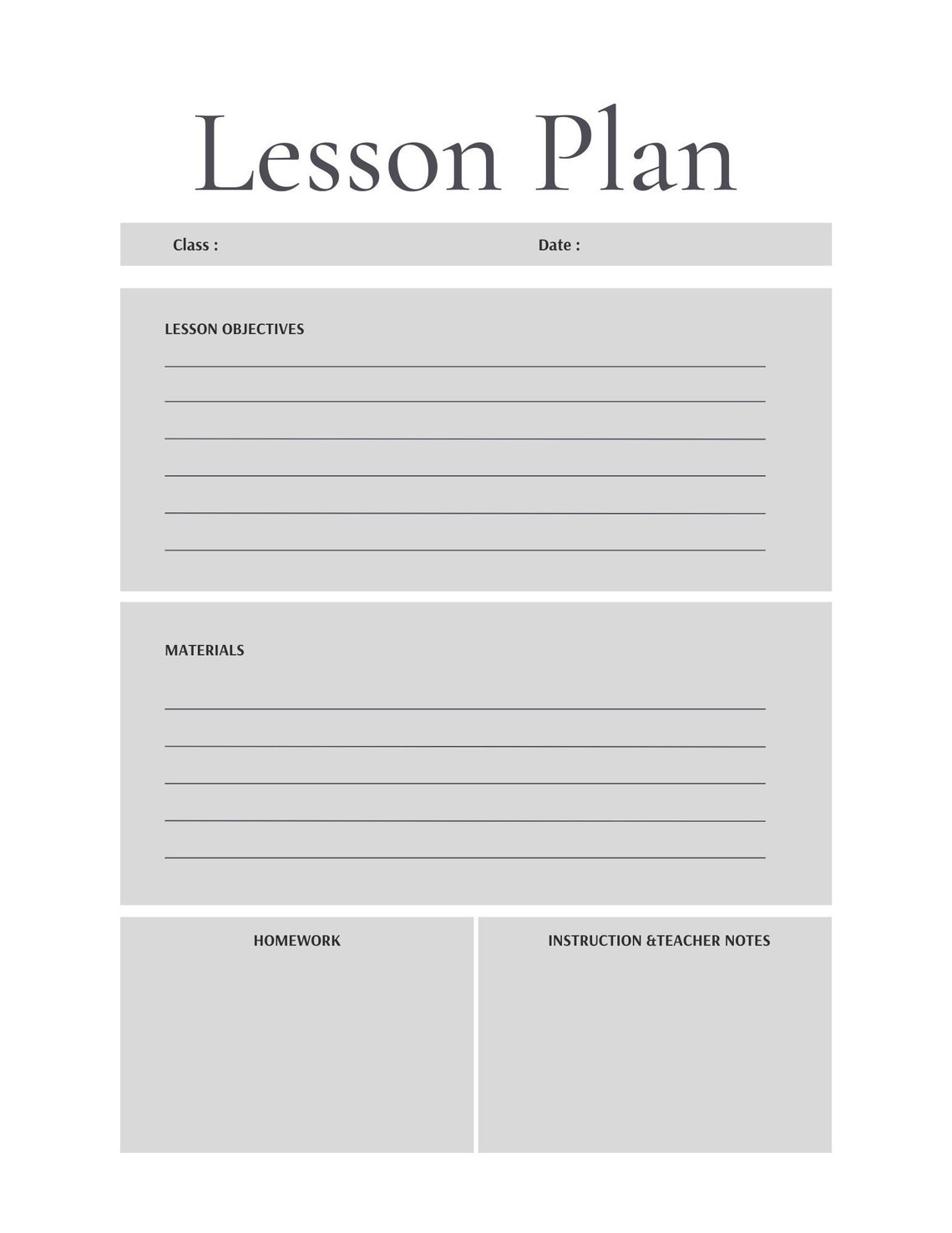 Printable Lesson Plan Planner - Etsy