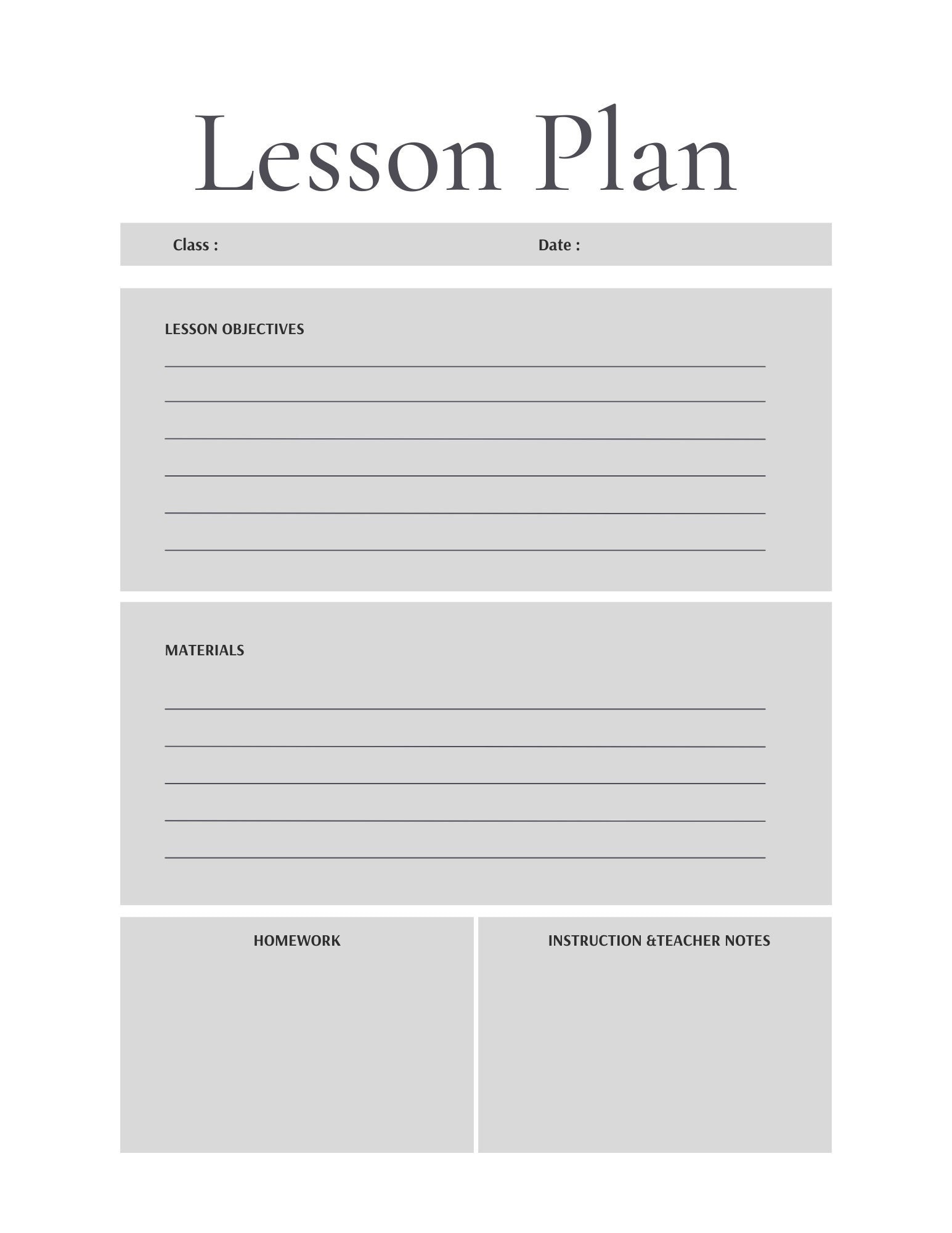 Printable Lesson Plan Planner - Etsy