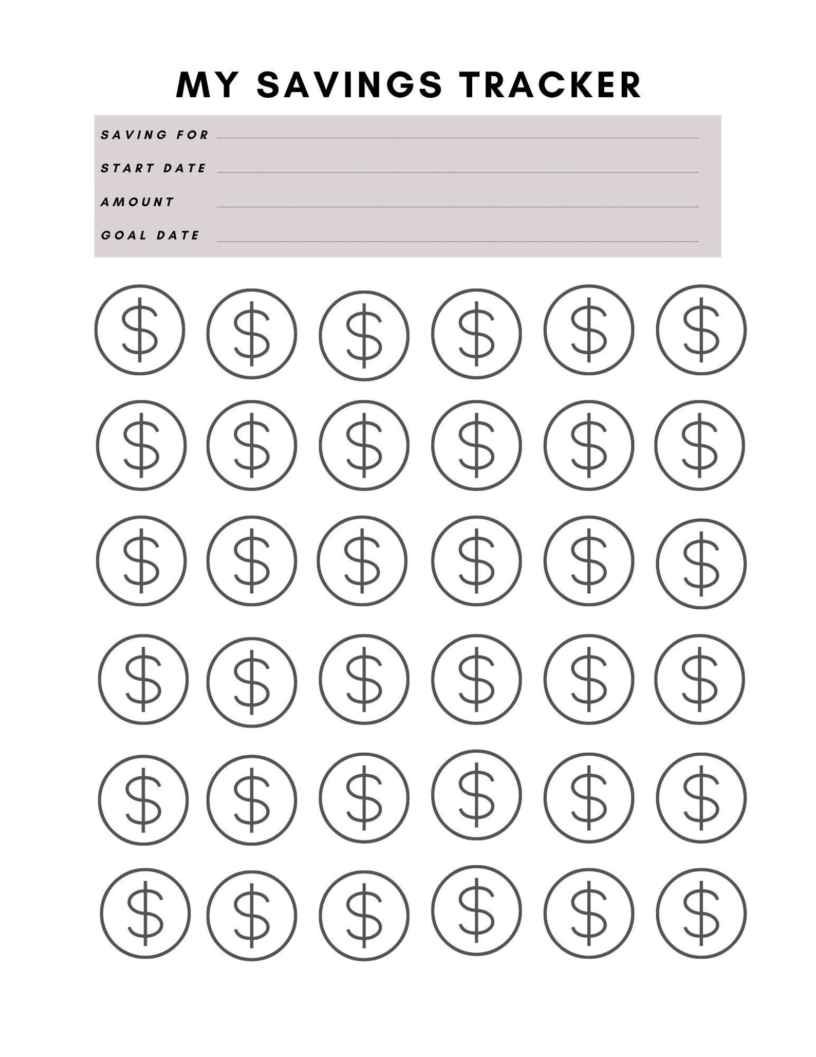 Easy Savings Tracker - Etsy