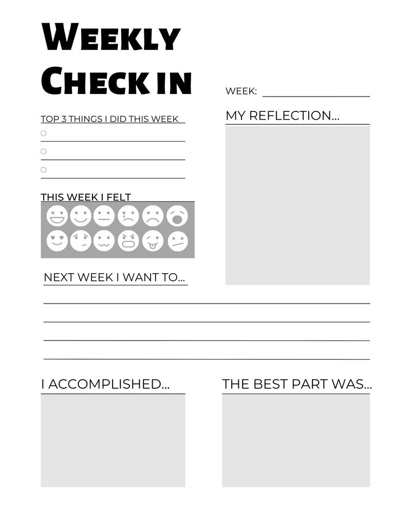 Weekly Student Check in for Teachers - Etsy