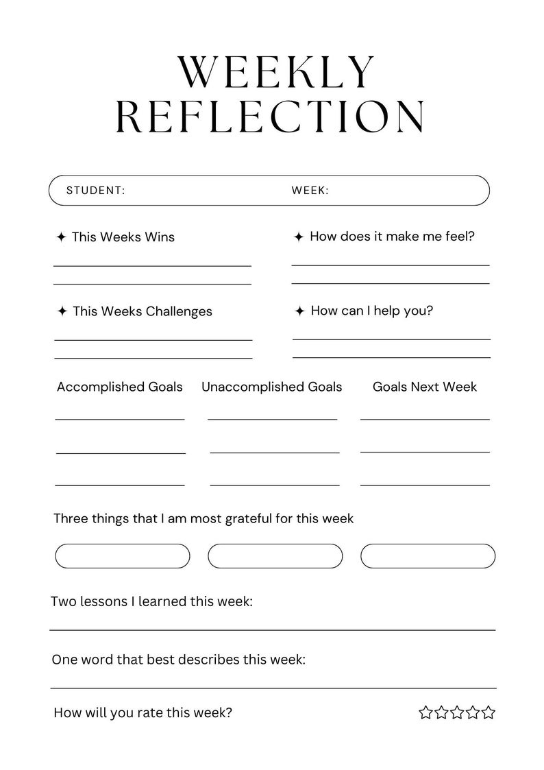 Student Weekly Reflection - Etsy
