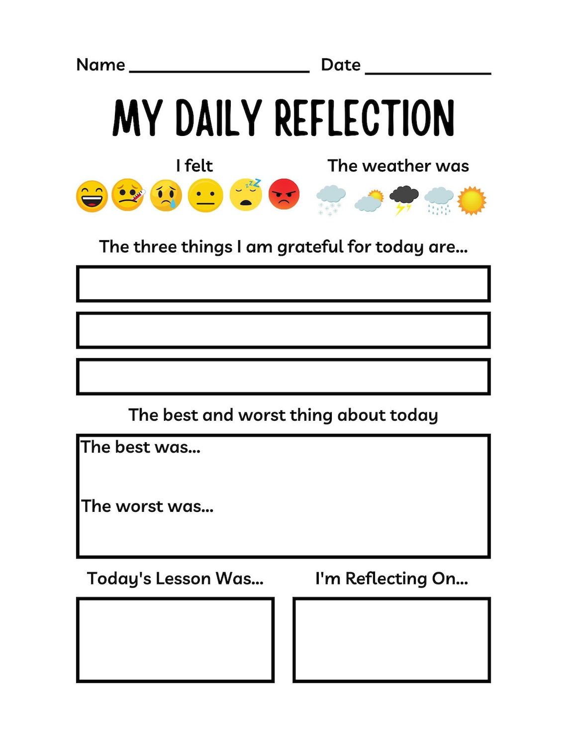 Printable Daily Journal for Students/teachers - Etsy